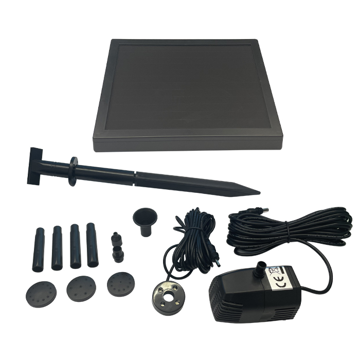 Pompe Fontaine Solaire Jet d'Eau 150l/H Batterie-Led POO3 - Pompe ...