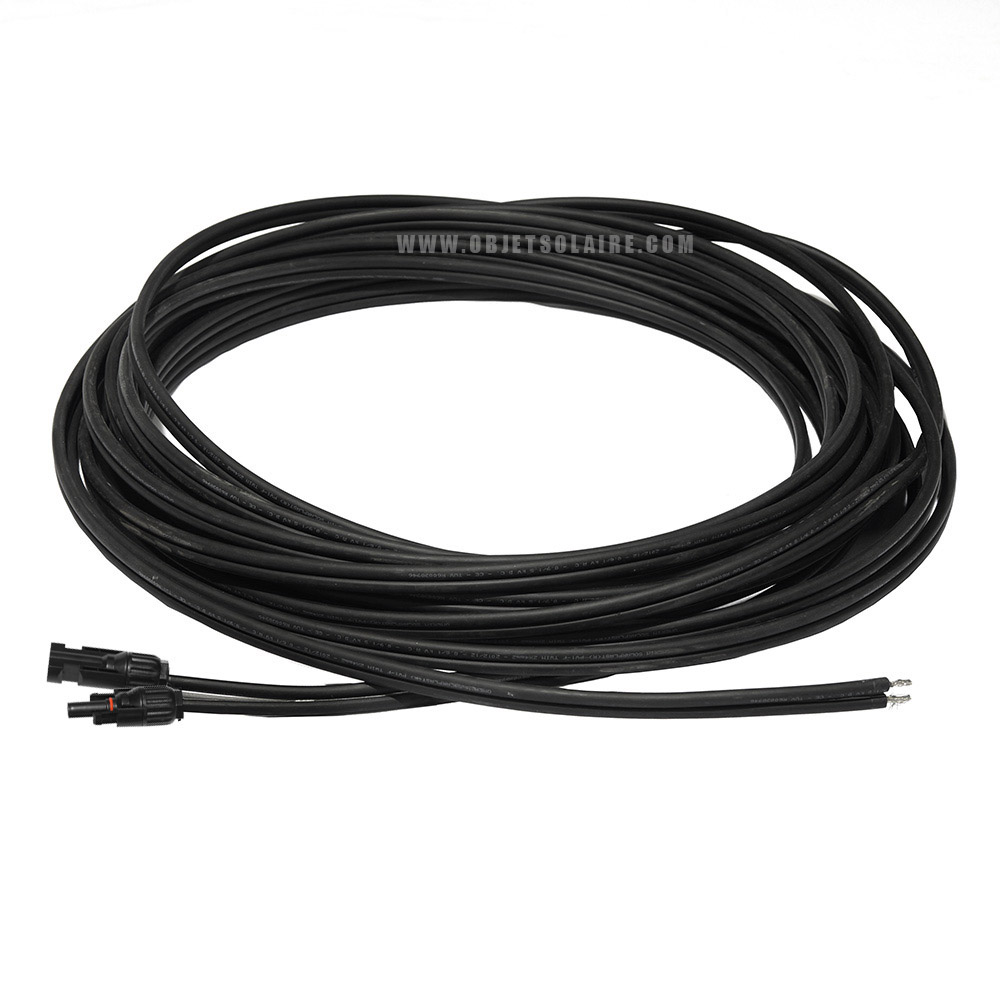 Câble solaire 2 X 4 mm2 MC4 - accessoires panneaux solaires | Objetsolaire