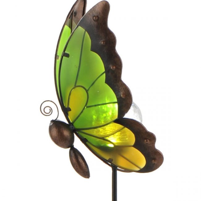 Papillon Solaire Globe Verre sur Tige Butterfly - Décoration Lampe ...